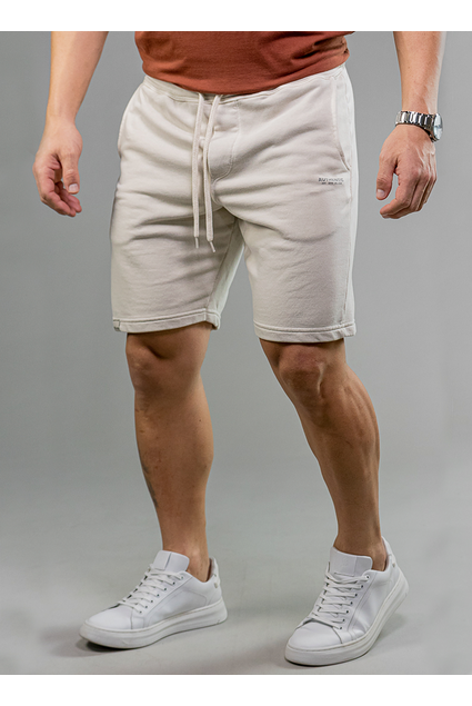 Bermuda Moletom Masculina Tradicional Básica Off White Estonada