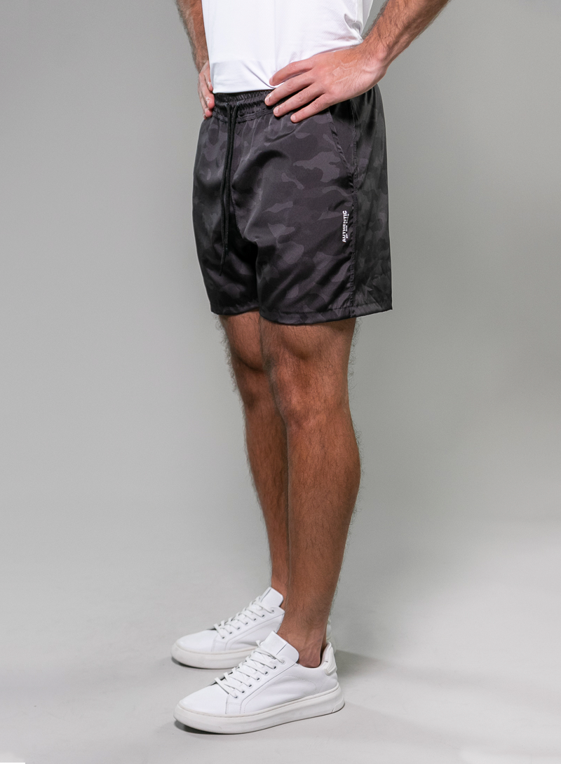 Bermuda Short Tactel Masculino Camuflado Preto Authentic Blühen