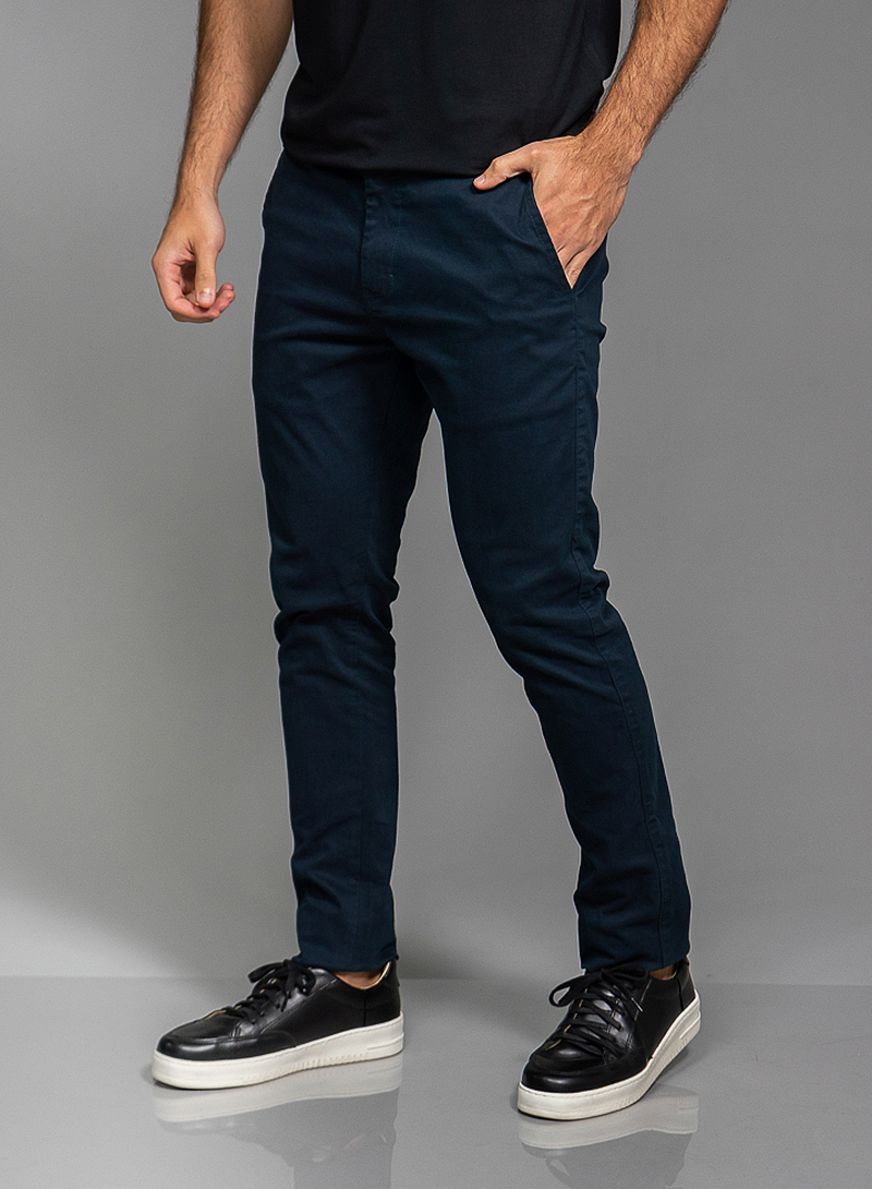 Calça Sarja Masculina Slim Azul Marinho Blühen